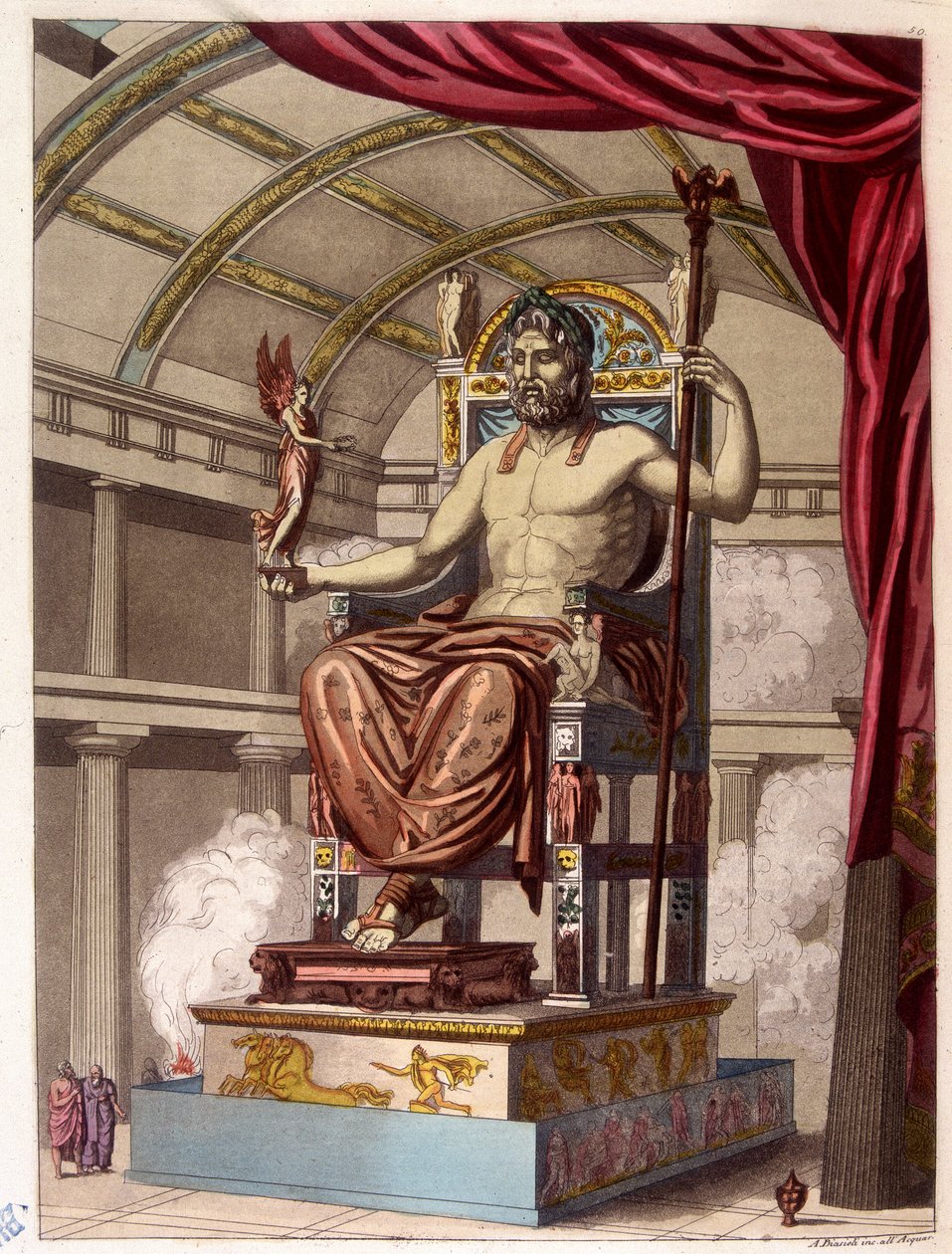 Statue of Jupiter (Zeus) by Giulio Ferrario: Fine art print