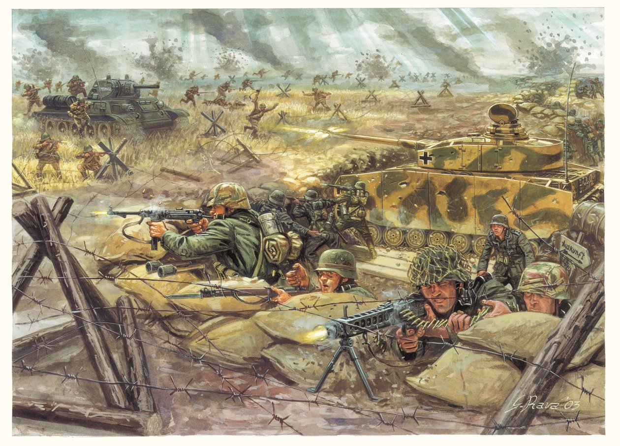 Second World War: Battle of Kursk in 1943 between German and Soviet forces