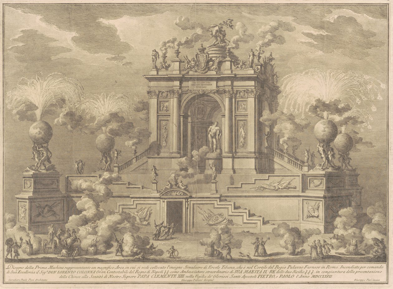 The Prima Macchina for the Chinea of 1767: A Triumphal Arch with the ...