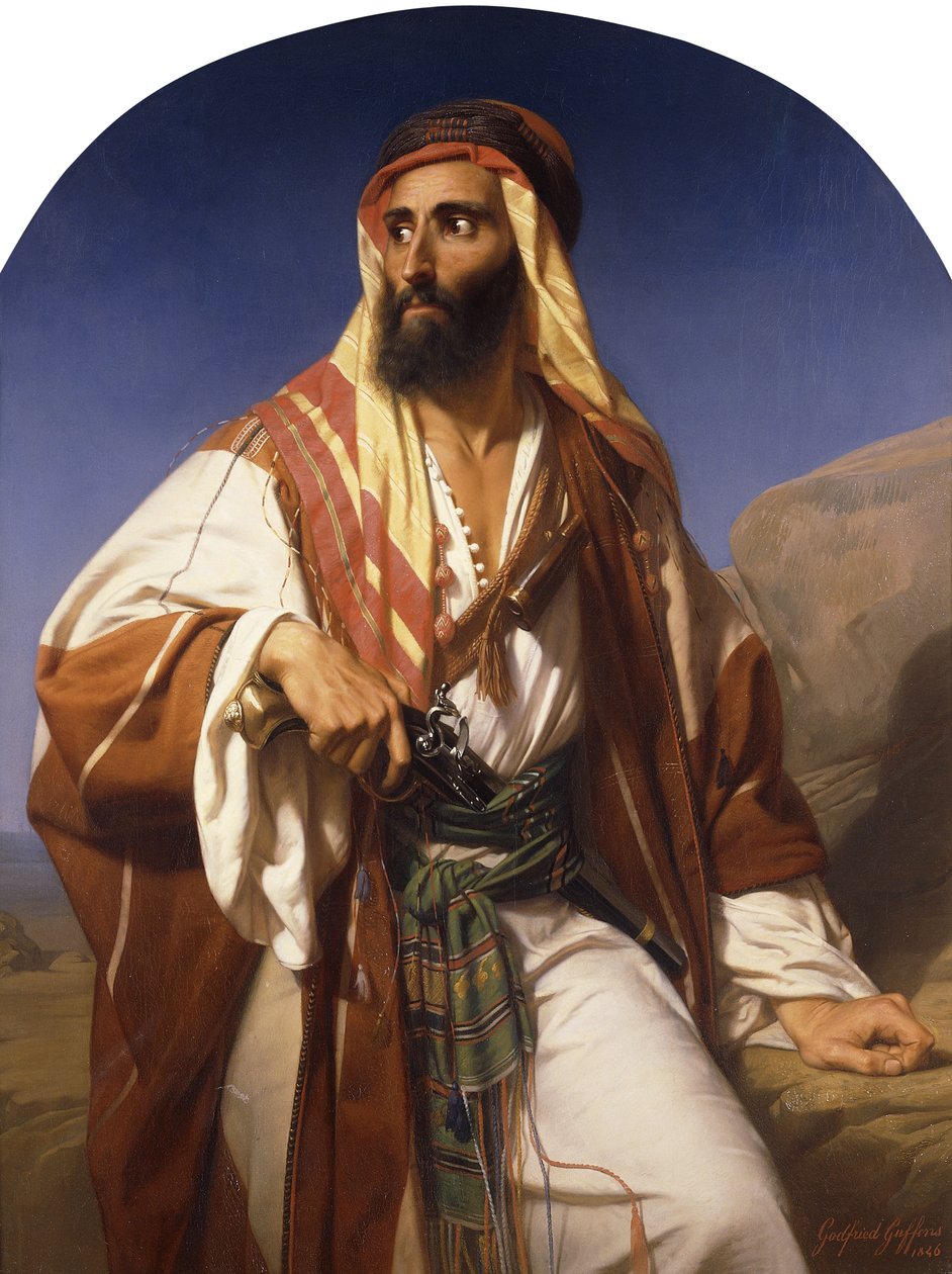 A Bedouin Chieftain by Godfried Guffens: Fine art print