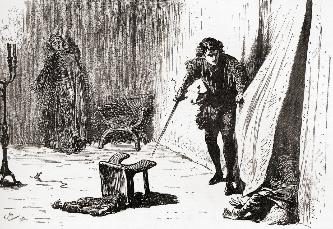 A scene from William Shakespeare's play Hamlet, Act III, Scene 4 ...