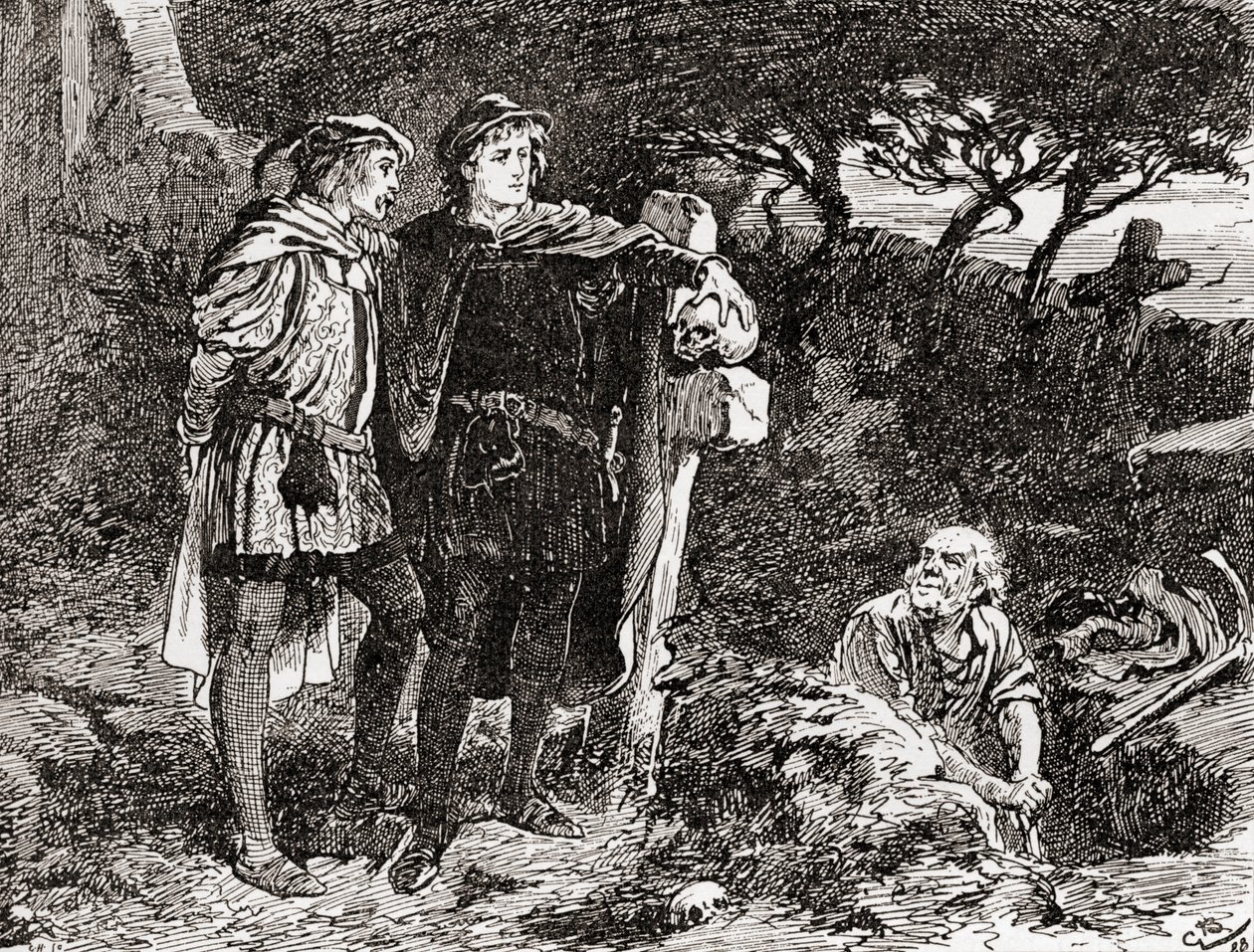 A scene from William Shakespeare's play Hamlet, Act V, Scene 1, Hamlet ...