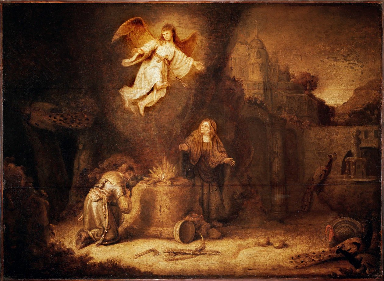 Manoah's Sacrifice. Manoah is the Father of Samson
