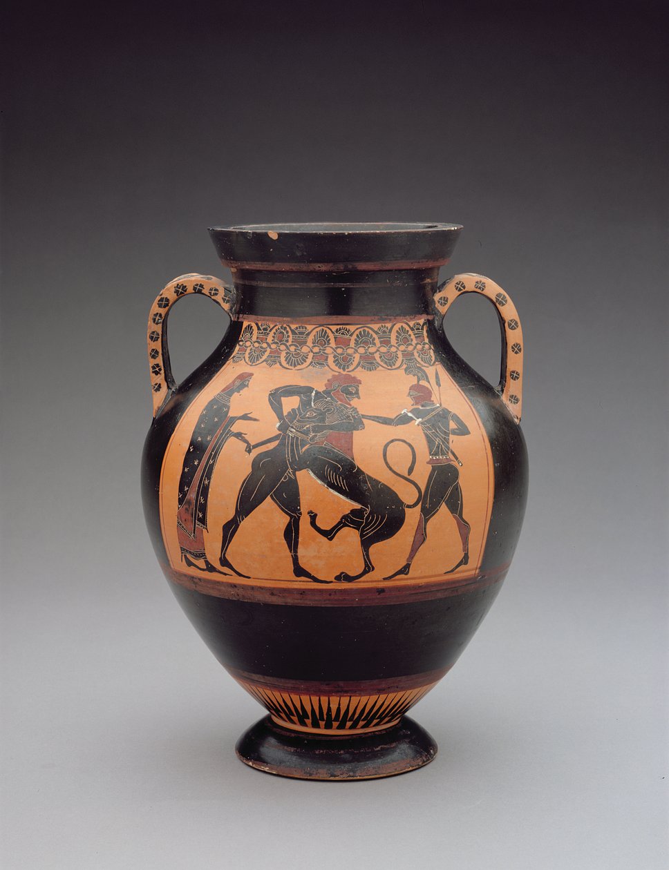Amphora Depicting Hercules Fighting the Nemean Lion, c.540 BC