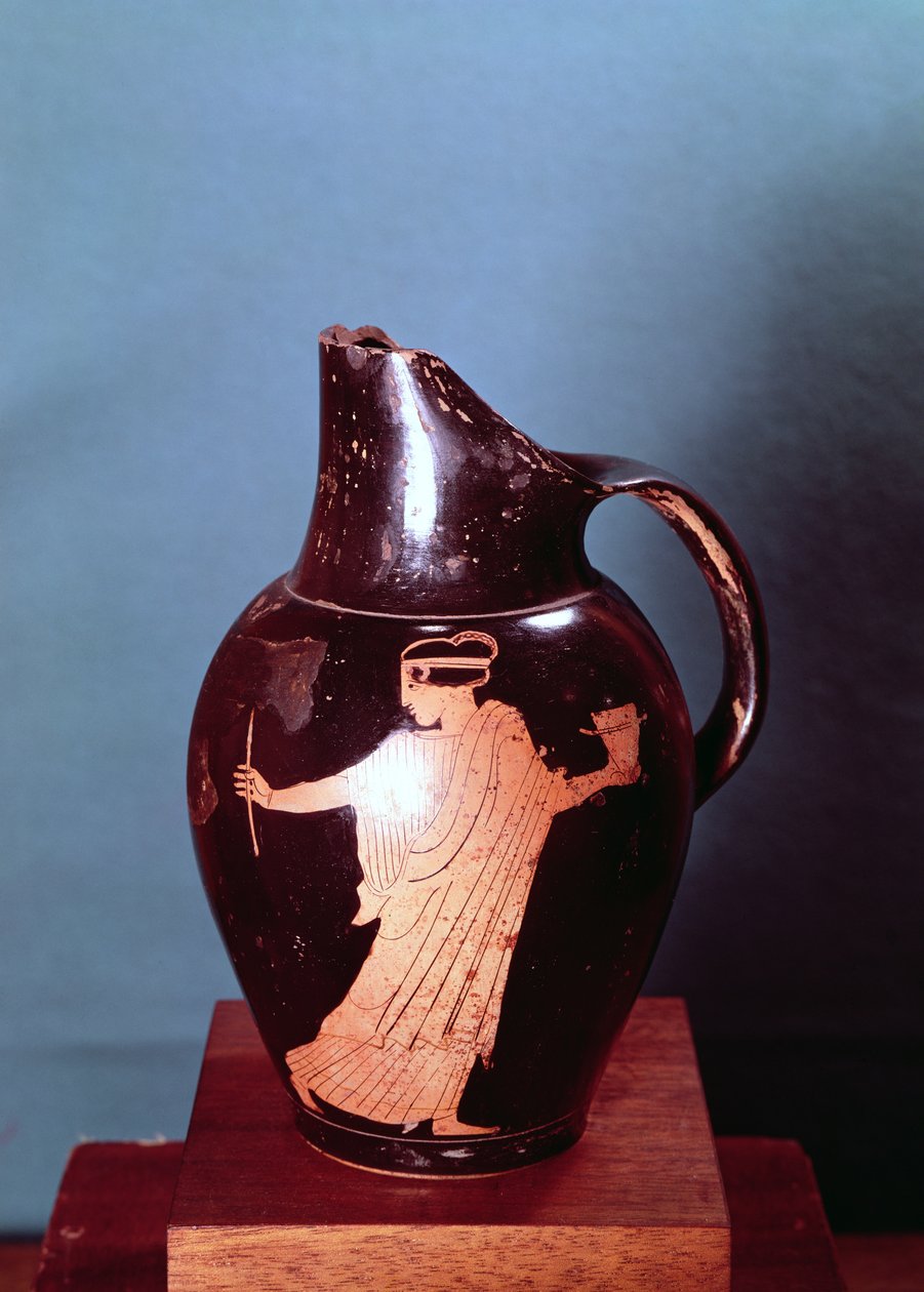 Attic red-figure oinochoe, depicting the sorceress Circe being pursued ...