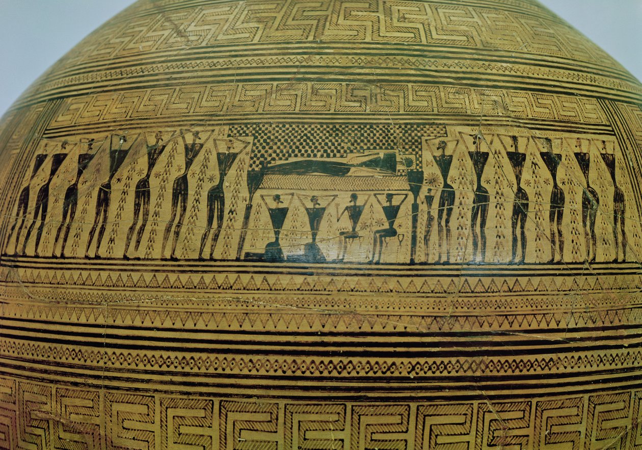 Dipylon Amphora, Funerary Urn in the Geometric Style from the ...