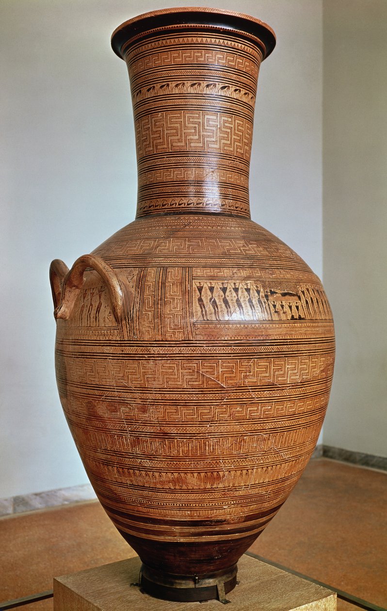 The Dipylon Amphora, Funerary Urn in the Geometric Style from the ...