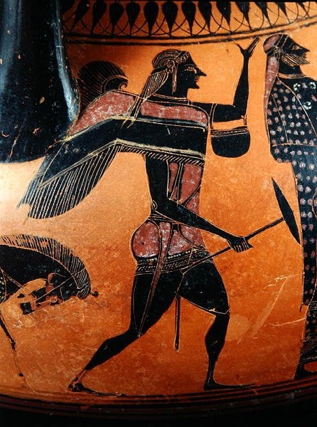 Amphora depicting the story of Theseus and the Minotaur, c.540 BC (detail)