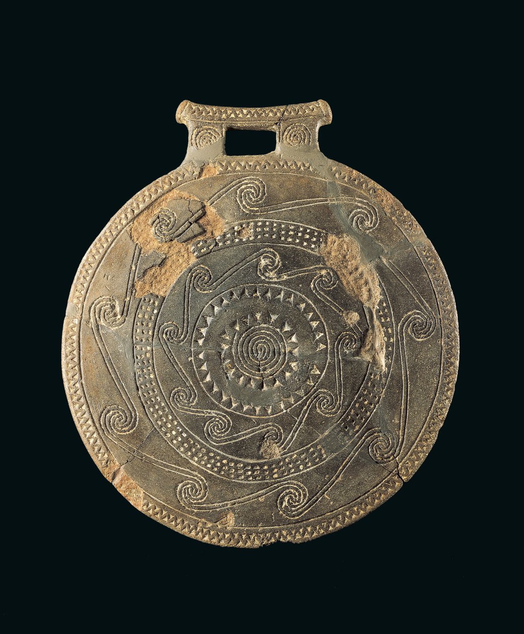 Frying-Pan Vessel with Running Spirals and Triangles, from Euboea ...
