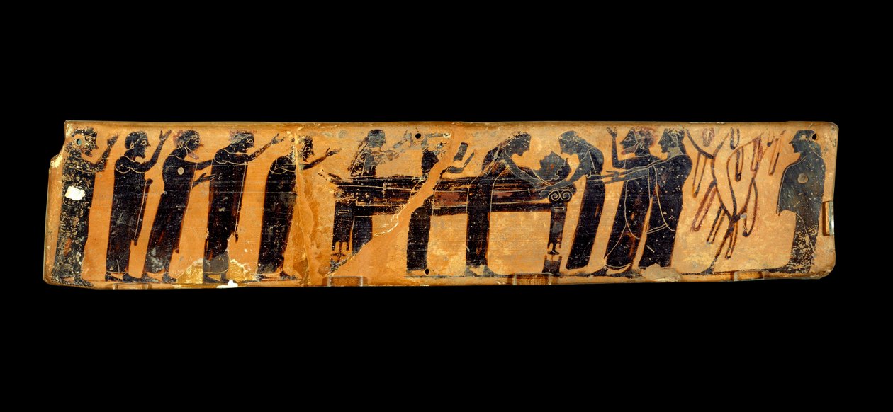 Greek Art: Fragment of a Vase with Black Figures Representing a Funeral ...