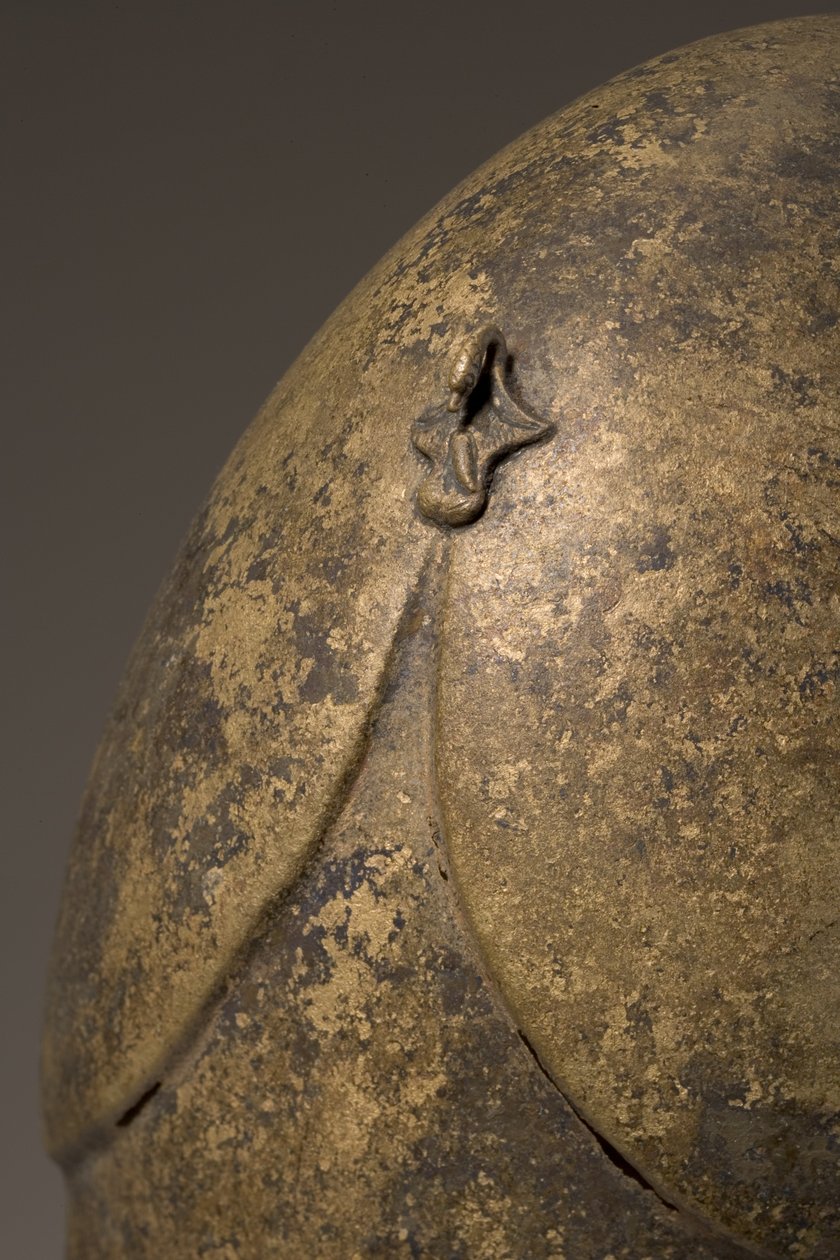 Helmet with Phallic Applique, Chalcidian (detail) by Greek