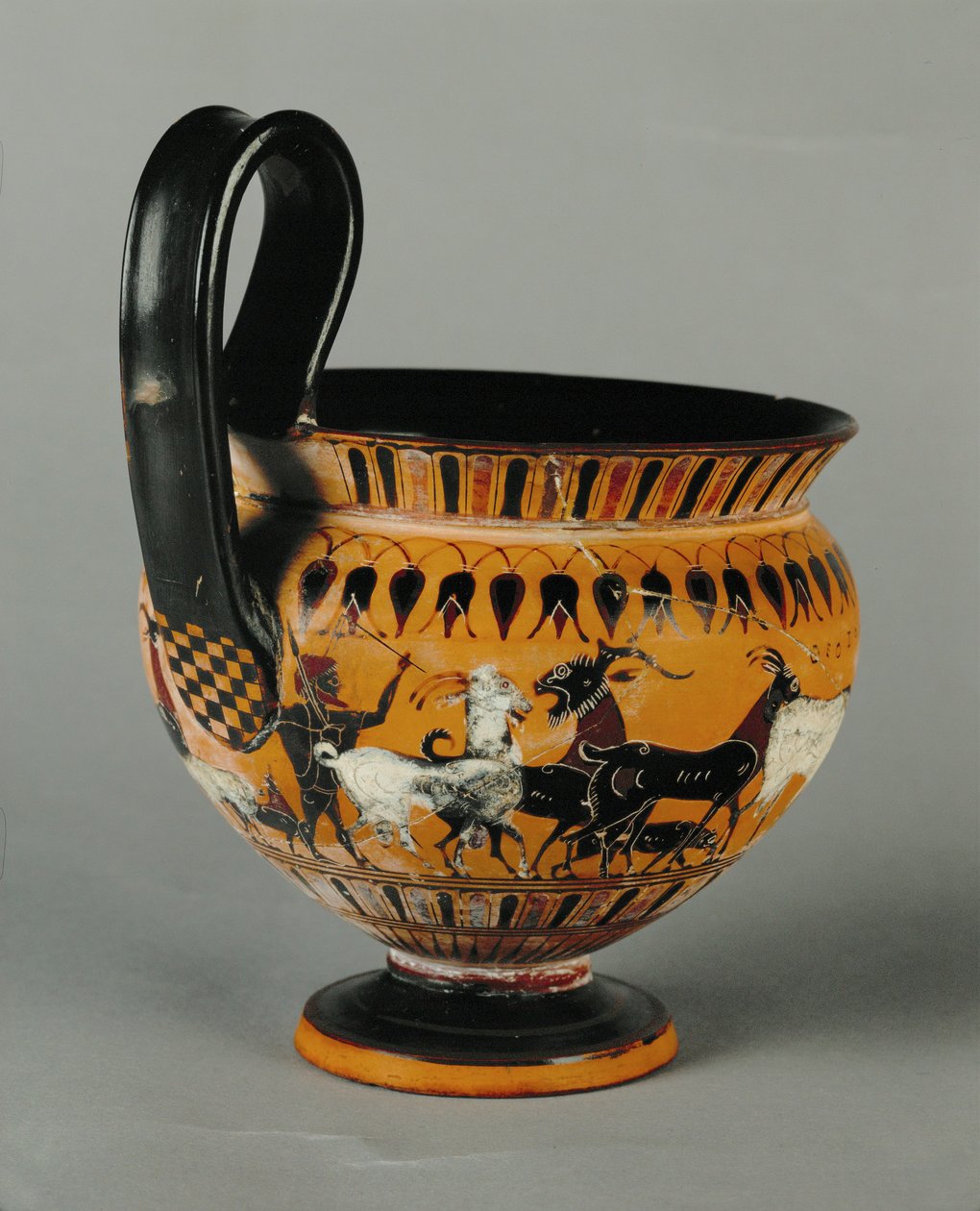 Shepherd and his flock of goats by Greek Greek