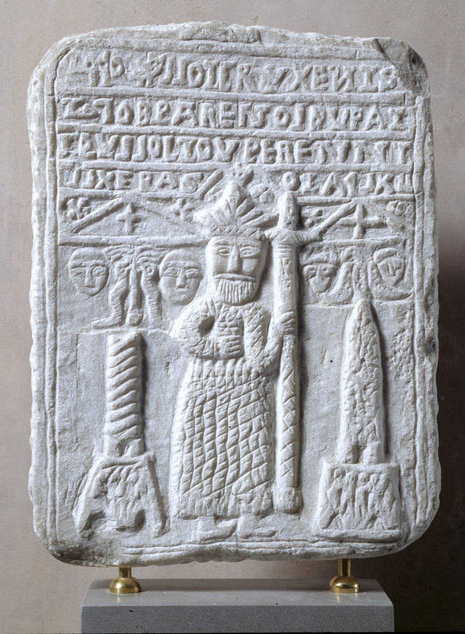 Relief depicting Constantine the Great with a 'magical' inscription ...
