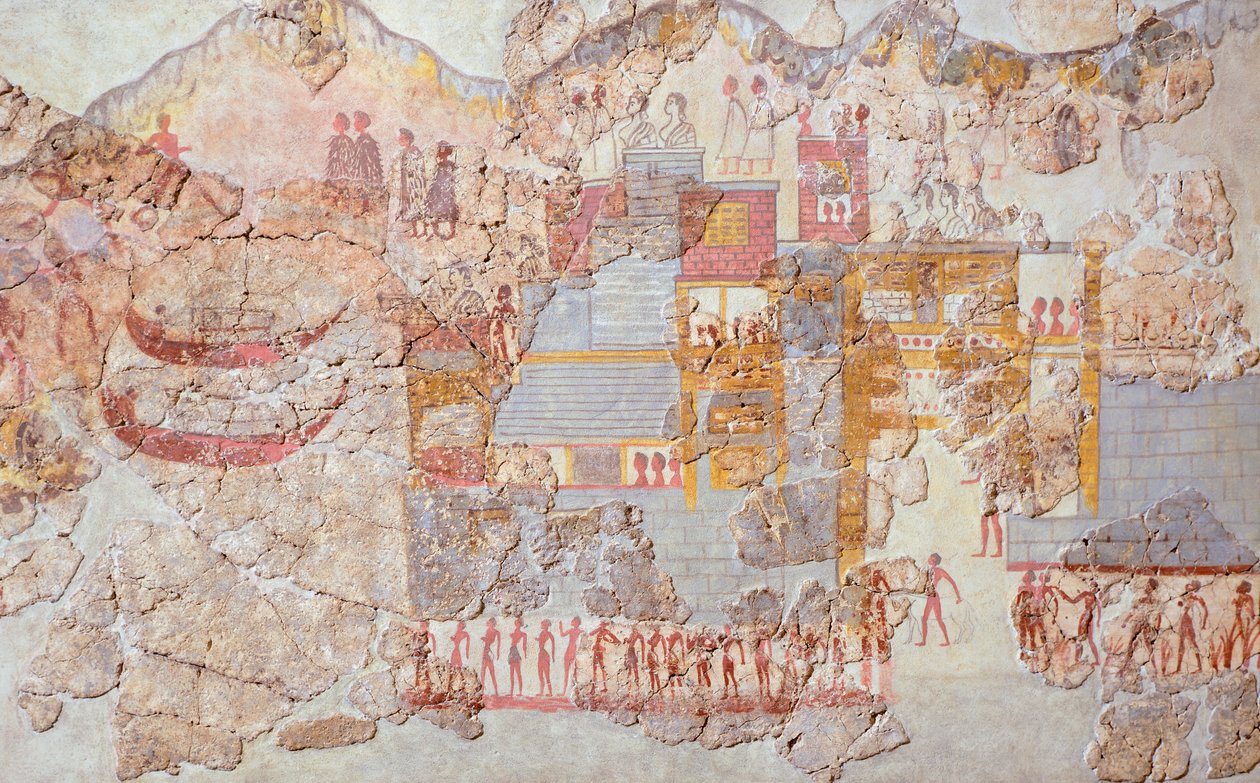 The Fleet, Akrotiri Fresco, Thera (Today Santorini), Minoan Civilization