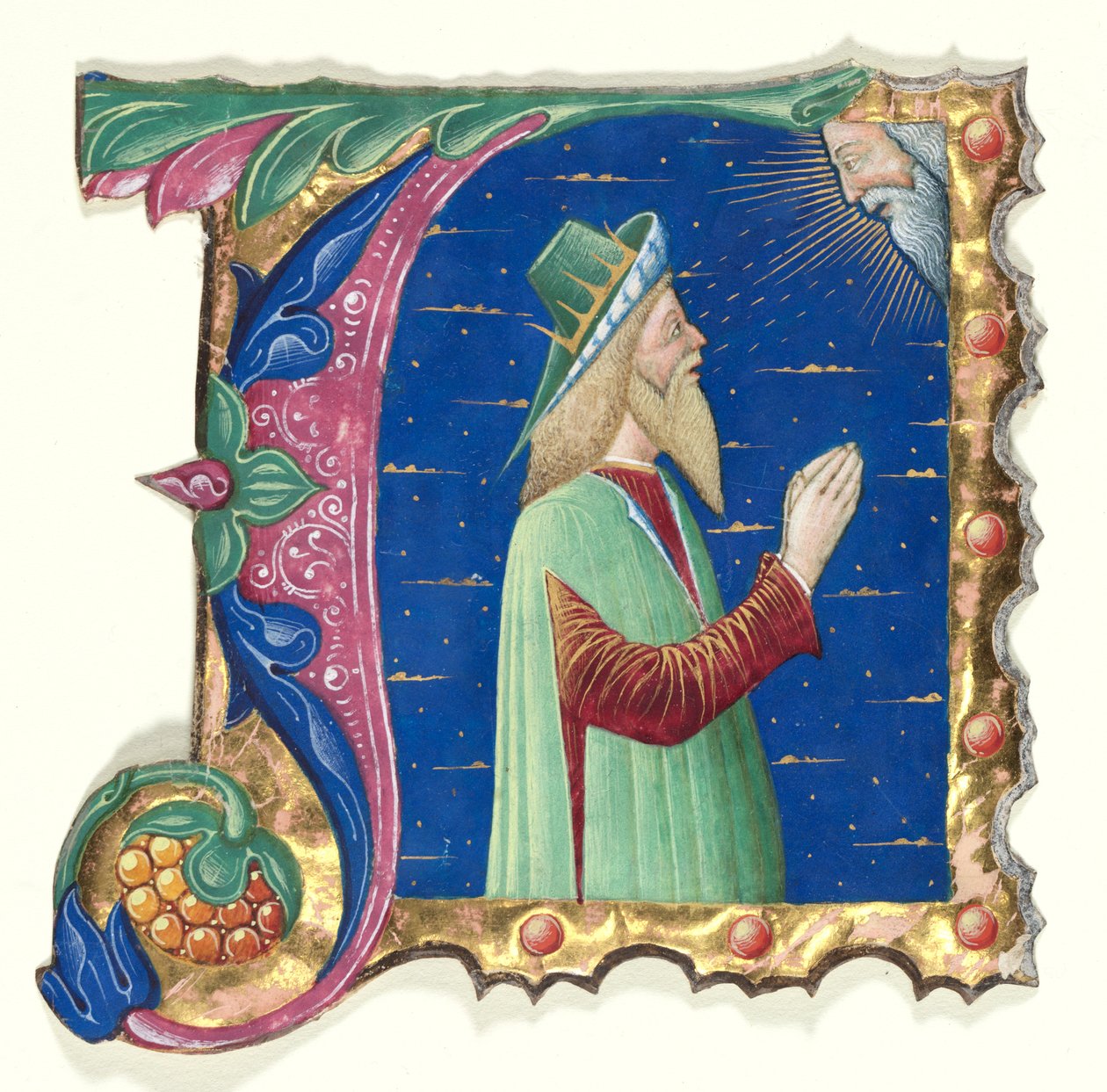 Initial A from a Choral Book with King David