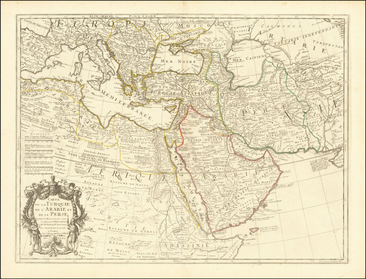 Map of Turkey, Arabia, and Persia by Guillaume Delisle