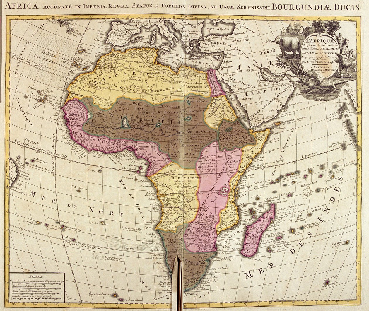 Map of Africa by Guillaume Delisle: Buy fine art print
