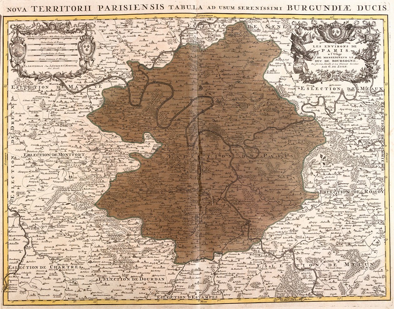 Map of the Ile de France by Guillaume Delisle