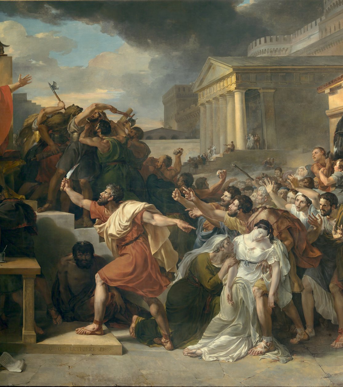 Detail: Death of Virginia by Guillaume Lethiere