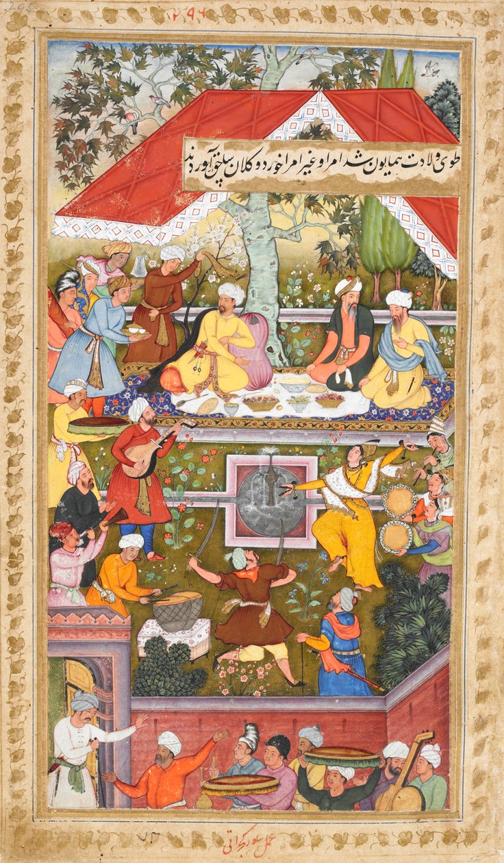 Celebrations in Honour of the Birth of Humayun in the Chahar Bagh of ...