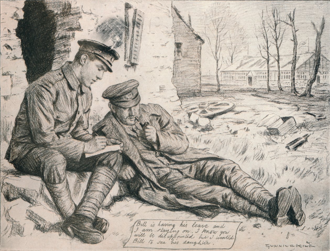 The Letter Home, c1917, 1918 by Gunning King: Fine art print