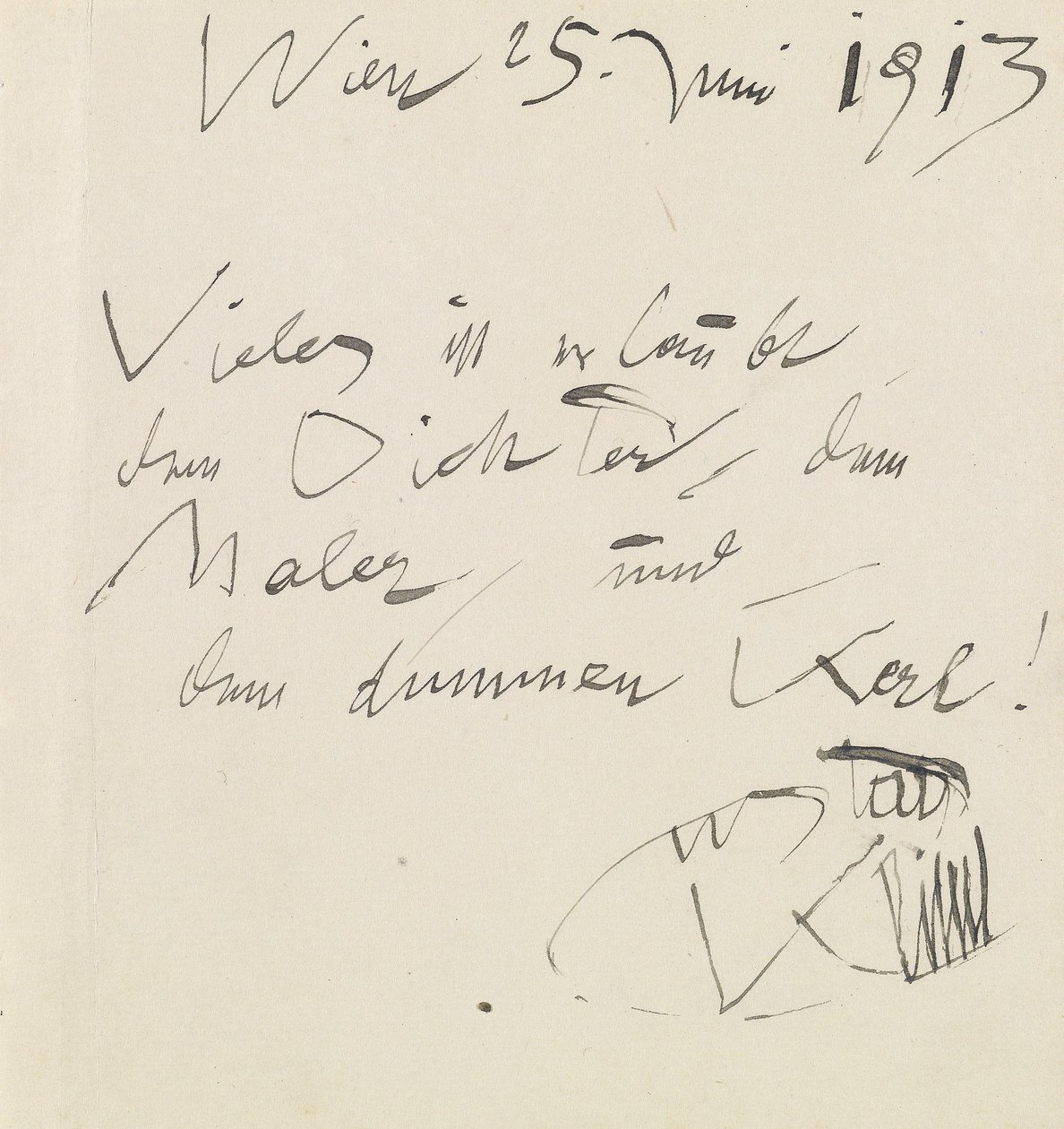 Album Page with Handwritten Aphorism and Signature