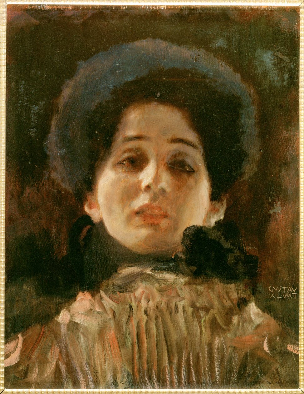 Portrait en Face of a Woman by Gustav Klimt