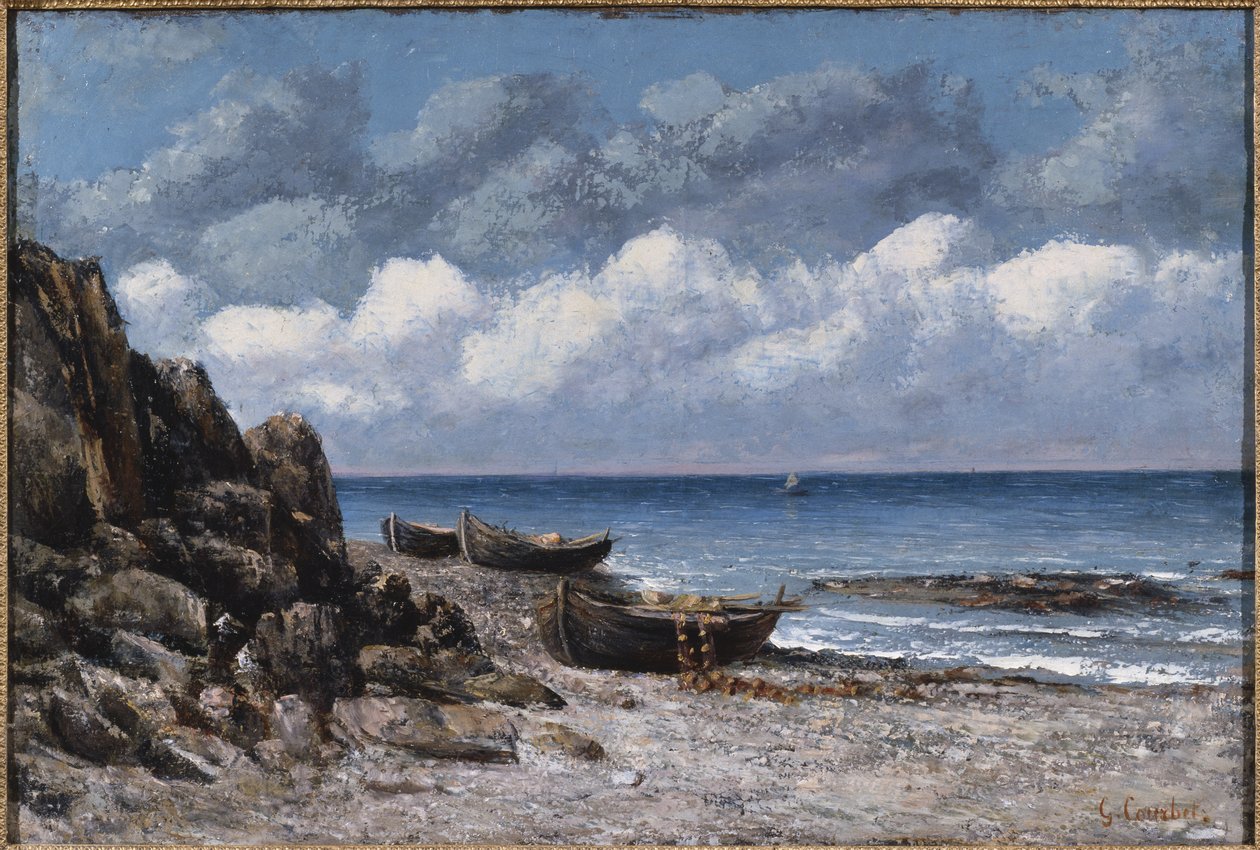 Boats at St. Aubain by Gustave Courbet: Buy fine art print