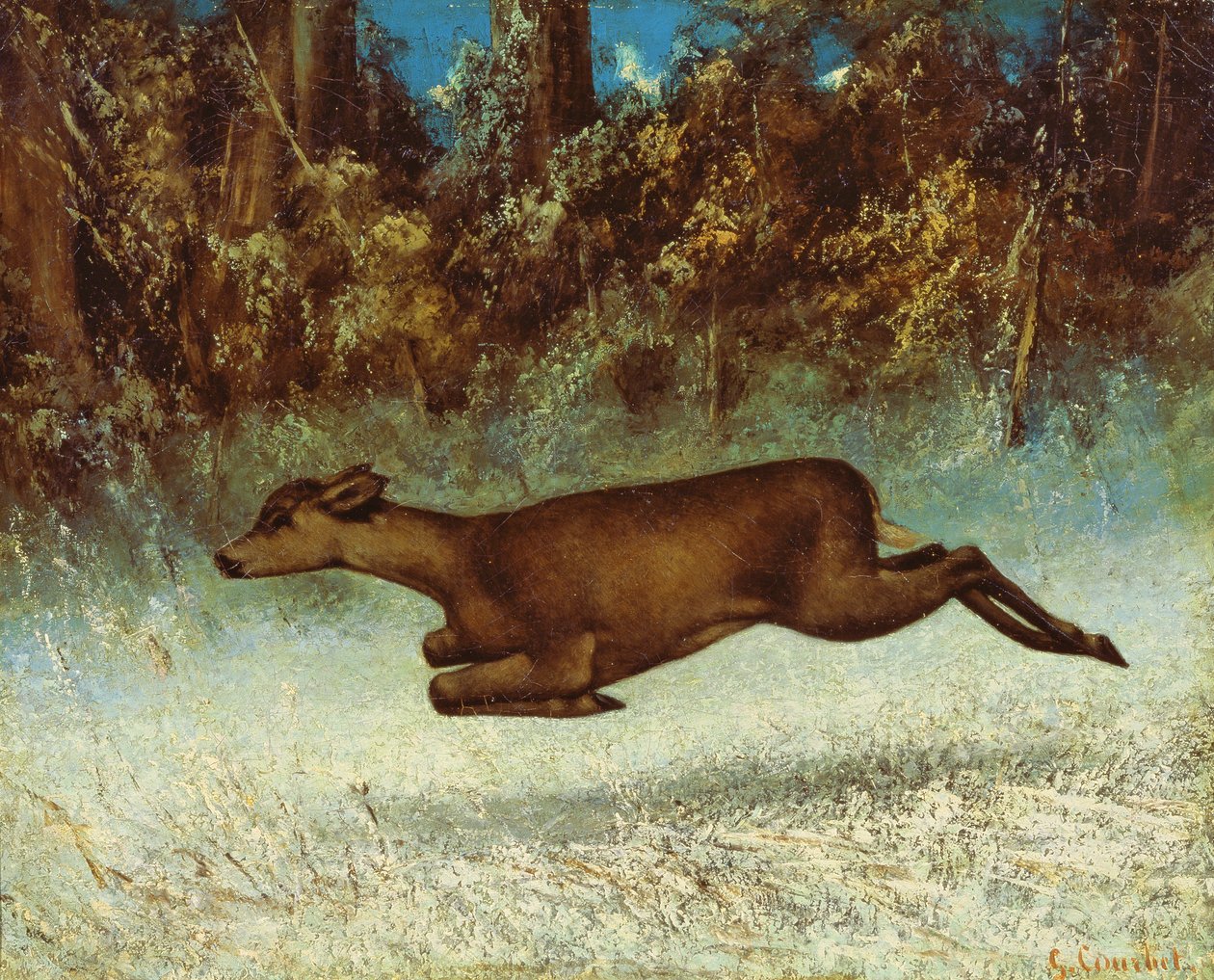 Leaping Doe by Gustave Courbet: Buy fine art print