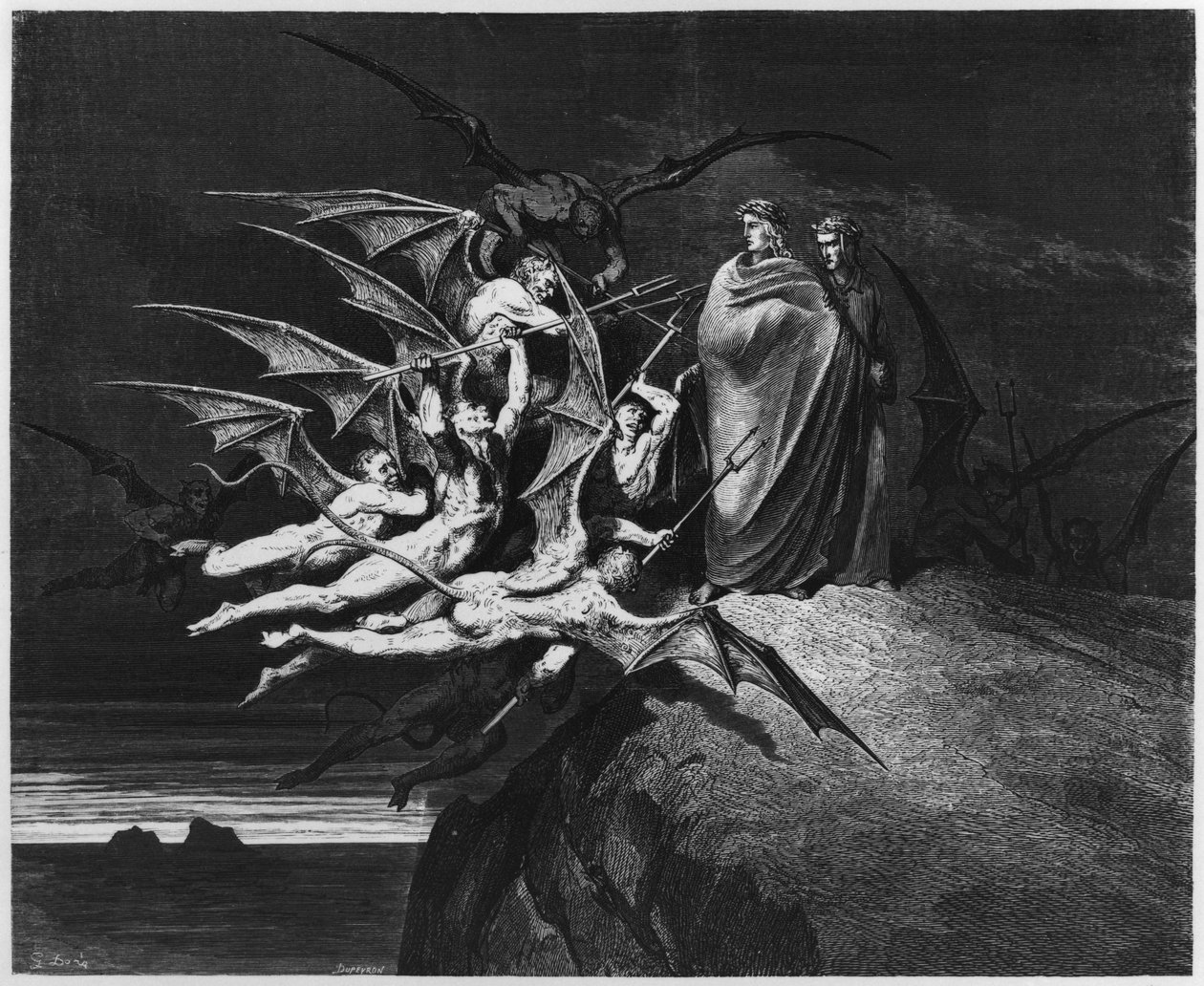 Illustration from 'The Divine Comedy' (Inferno) by Dante Alighieri ...