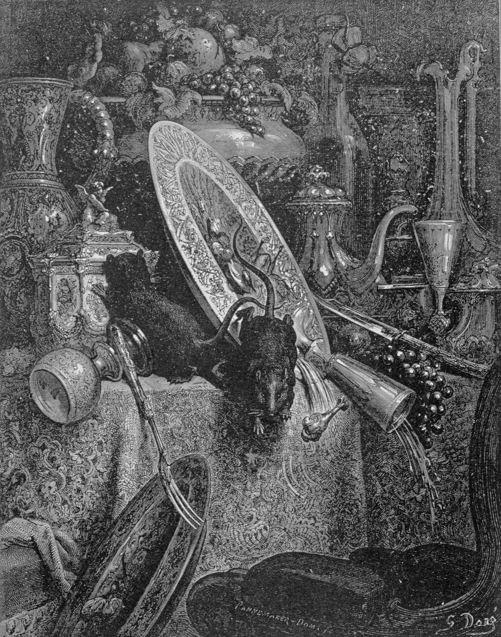 The City Rat and the Country Rat, Illustration from 'Fables' by La ...