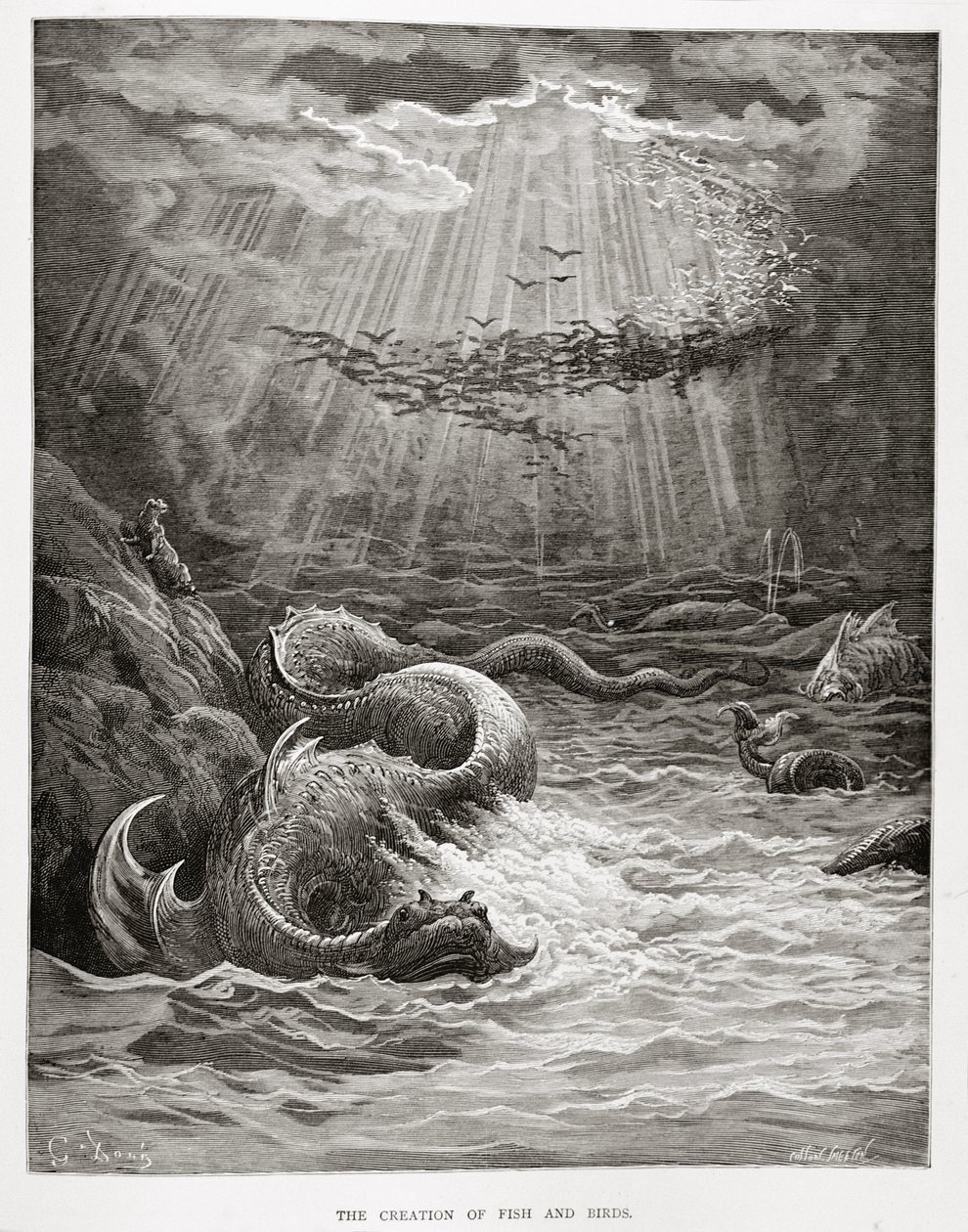 The Creation of Fish and Birds, from Paradise Lost by John Milton ...