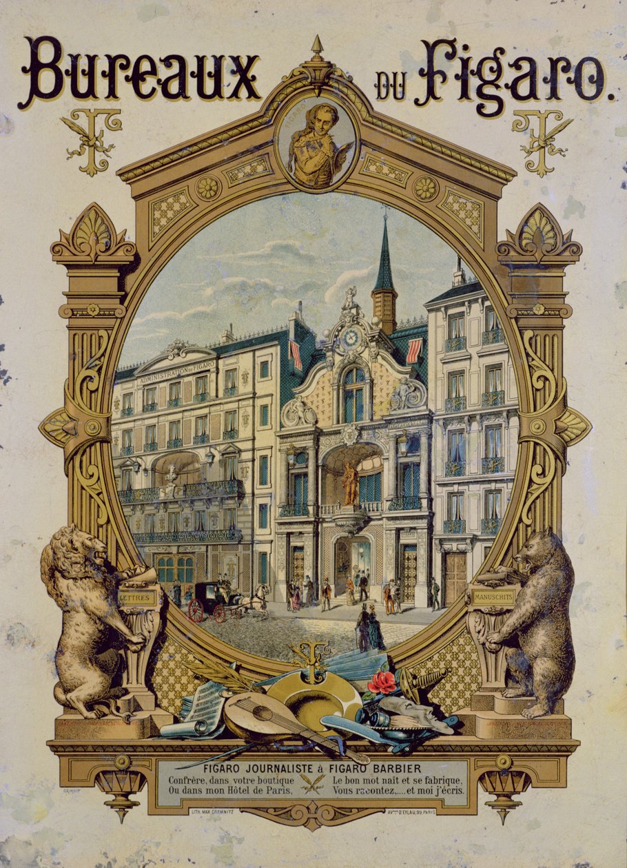 Poster Advertising the Parisian Newspaper Le Figaro, c.1880