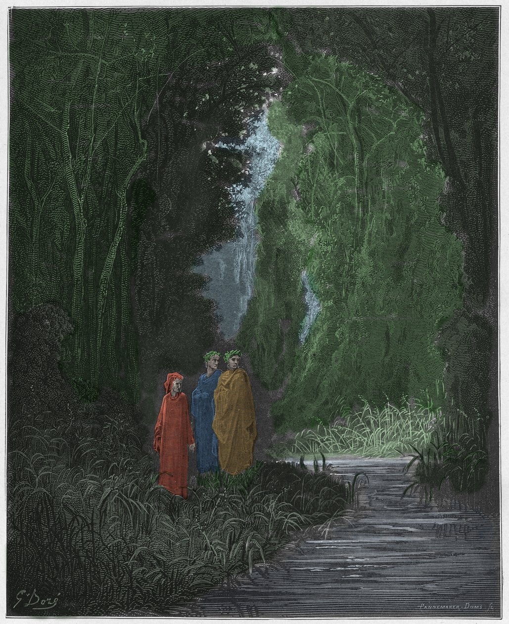 Purgatorio, Canto 28: Dante, Virgil, and Statius in the ancient forest ...