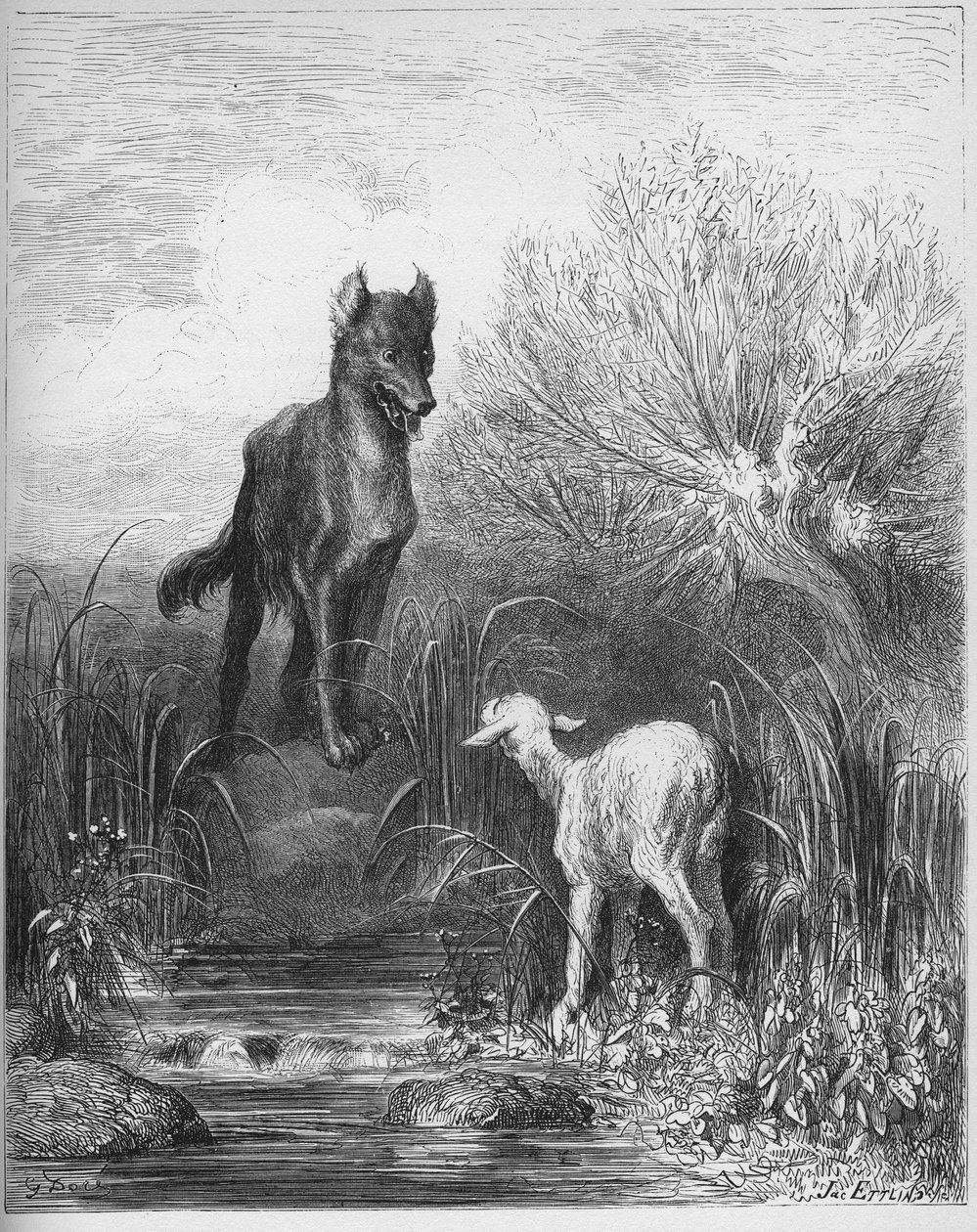 The Wolf and the Lamb - from 'Fables' by Jean de La Fontaine ...