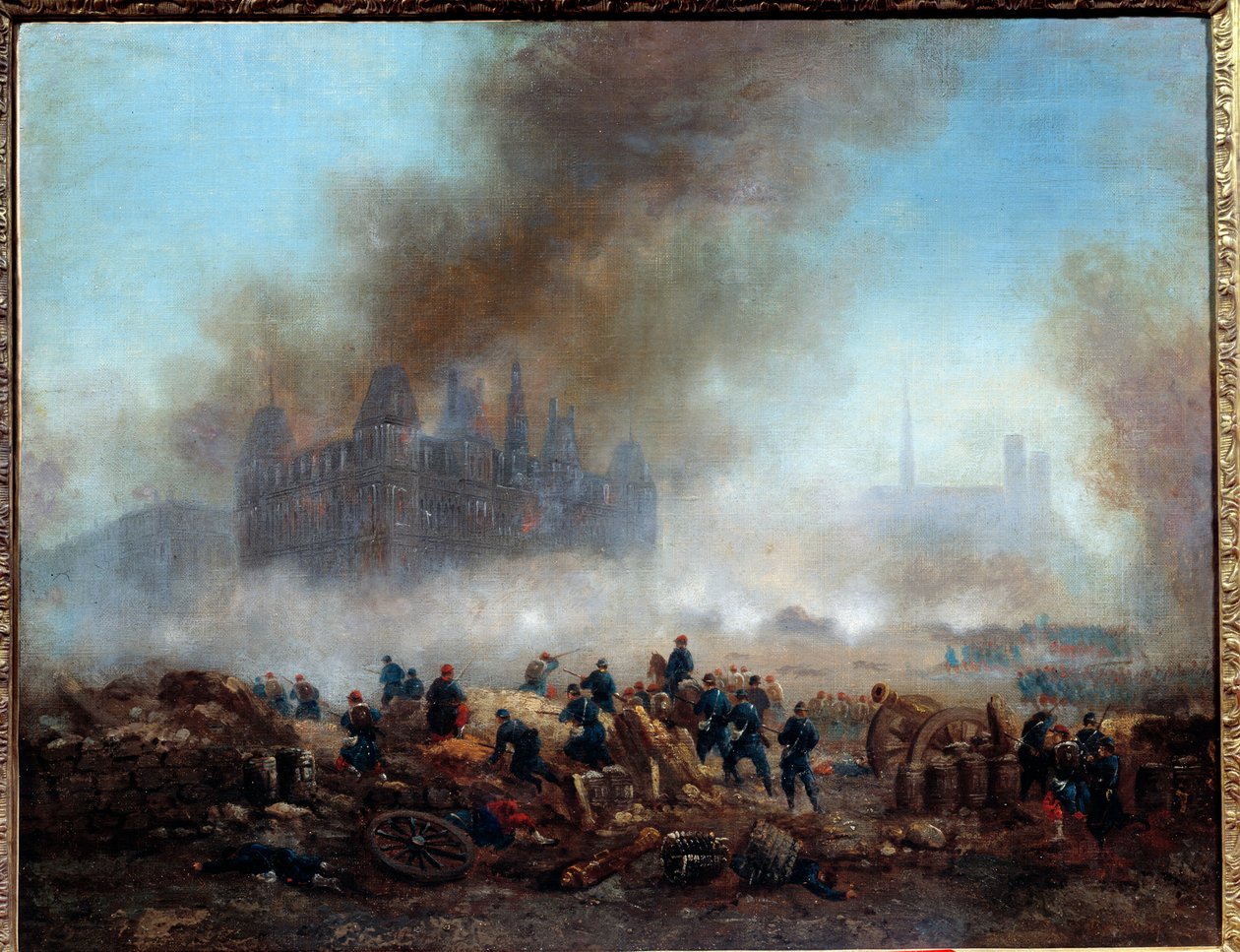 The Town Hall Fire by Gustave Clarence Rodolphe Boulanger