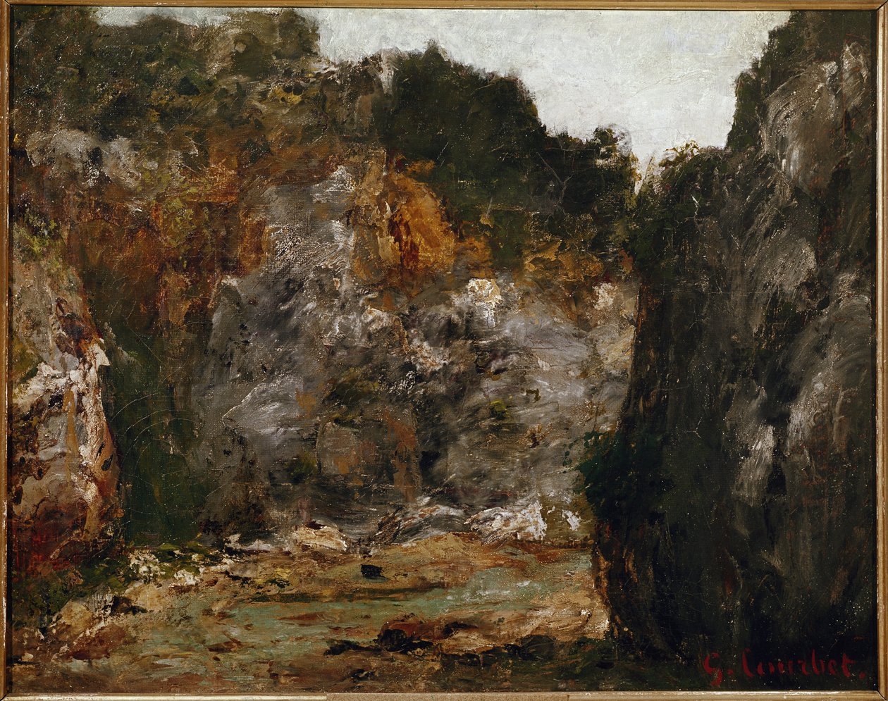 View of a Defile Gorge by Gustave Courbet: Fine art print