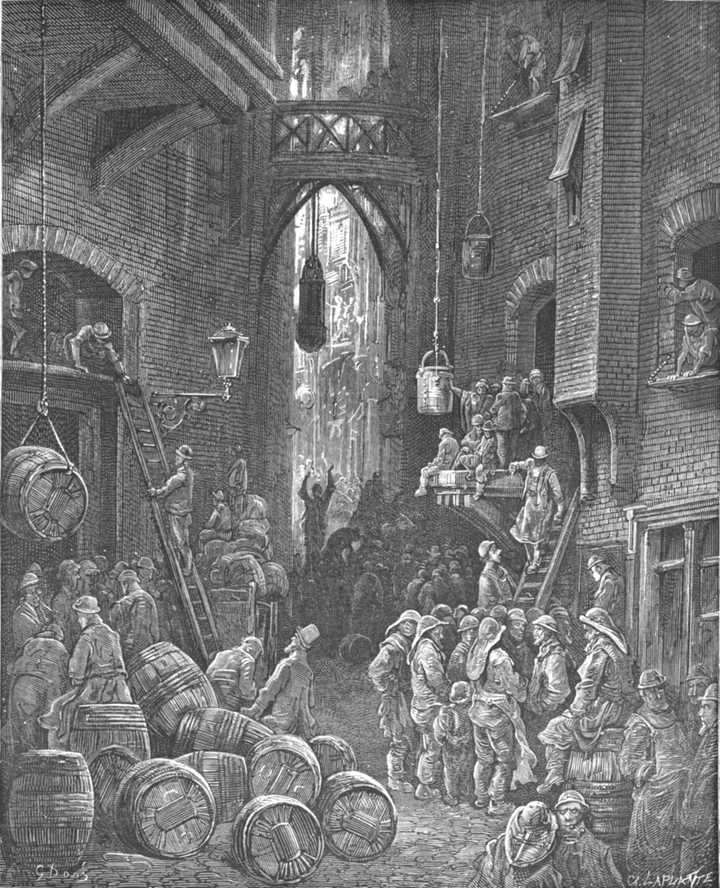 A River Side Street, 1872 by Gustave Dore: Fine art print