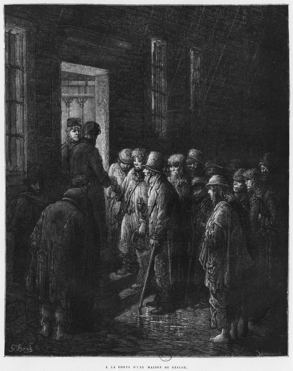 A house of refuge, illustration from 'Londres' by Louis Enault ...