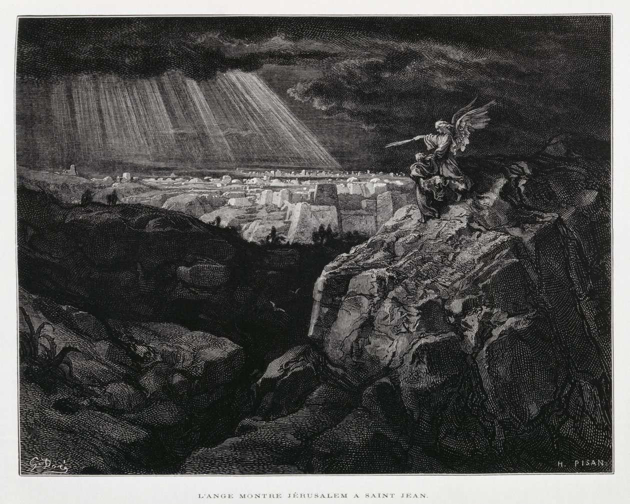 An Angel with St John the Baptist Before Jerusalem, Illustration from ...