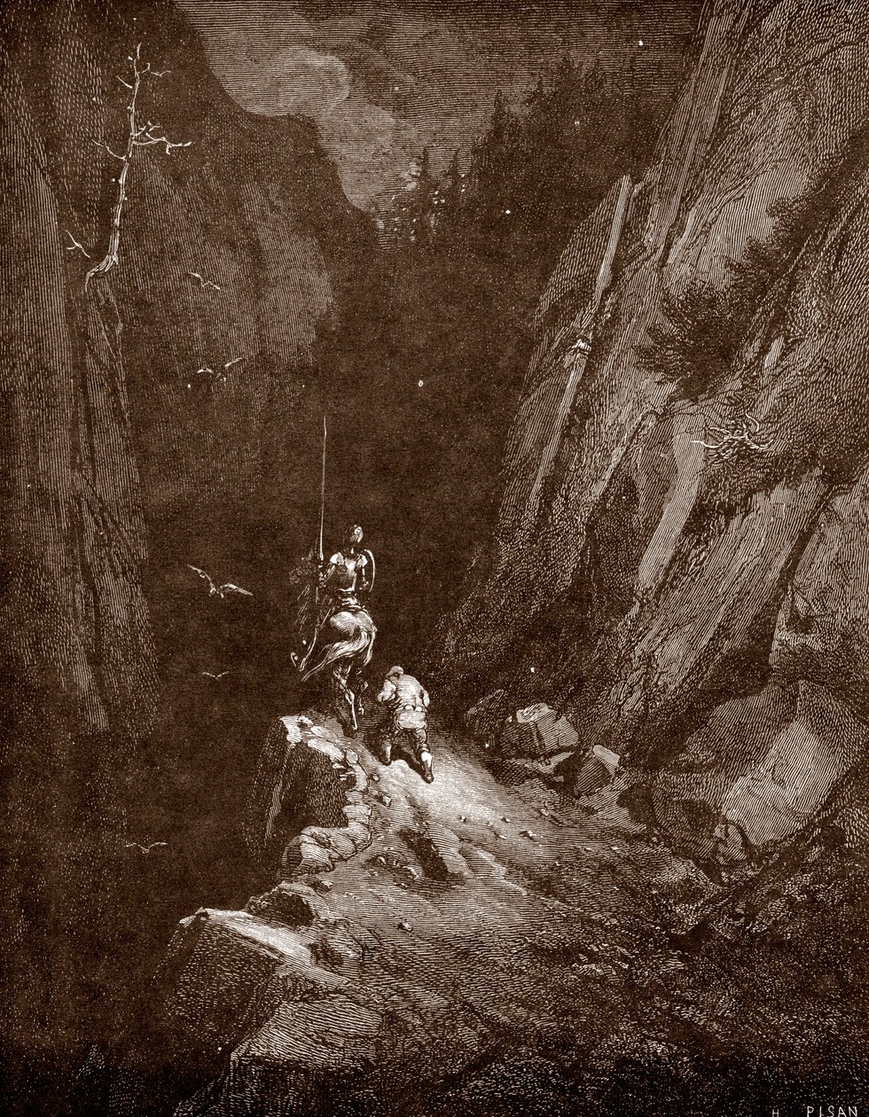 Don Quixote and Sancho Panza in the Heart of the Sierra Morena (engraving)