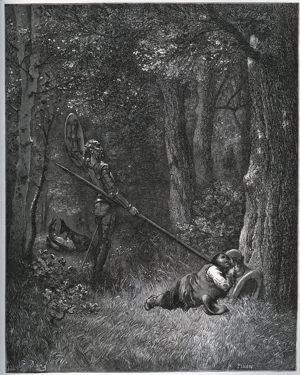 Don Quixote Awakening Sancho Panza - from "Don Quixote de la Mancha" by ...