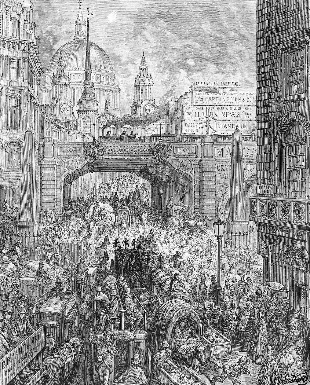 Ludgate Hill, from 'London, a Pilgrimage', written by William Blanchard ...