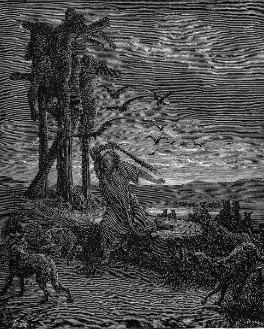 Rizpah, King Saul's concubine by Gustave Dore