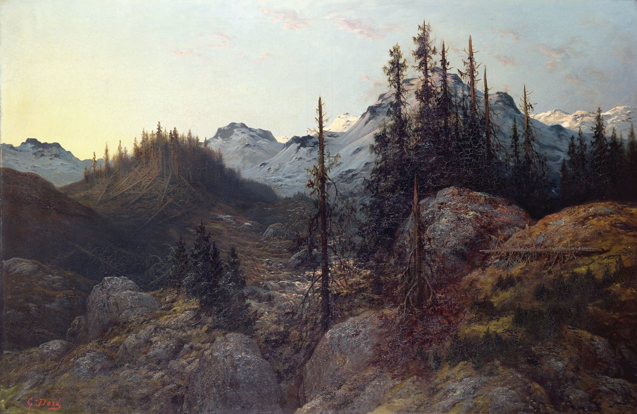 Sunrise in the Alps by Gustave Dore: Buy fine art print