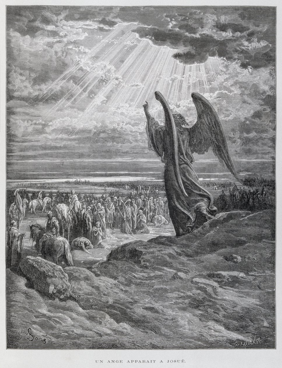 The Angel Appearing to Joshua by Gustave Dore