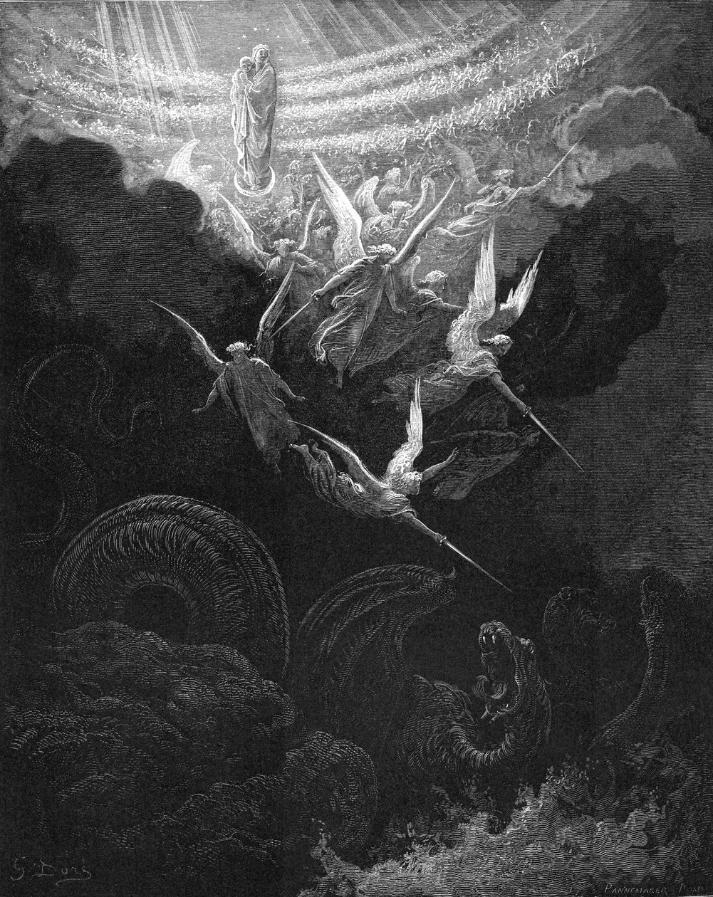 The Archangel Michael and His Angels Fighting the Dragon