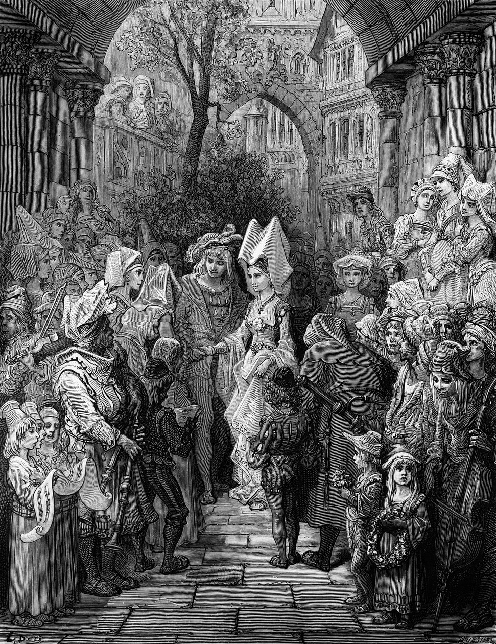 The Bride and Groom Entering the Hall, Scene from 'The Rime of the ...