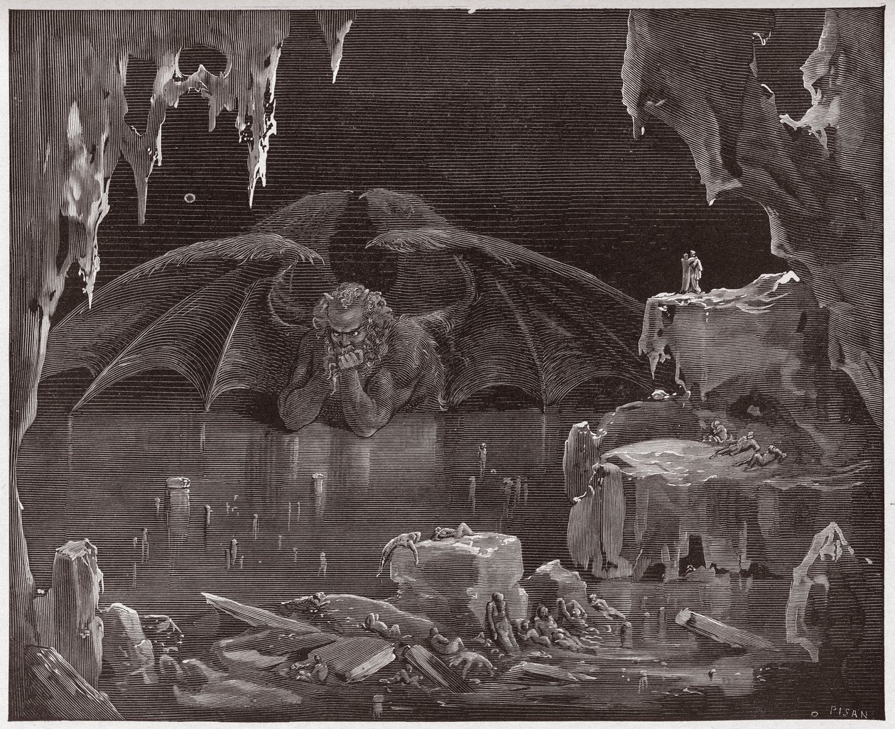 The Divine Comedy, Inferno, Canto 34: Lucifer, King of Hell, Frozen in ...