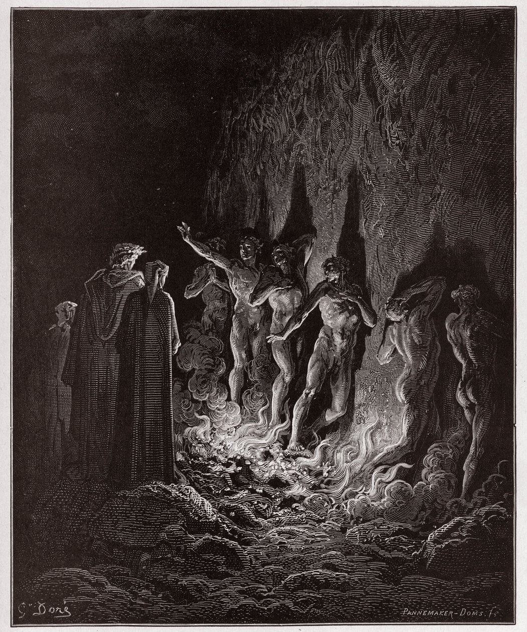 The Divine Comedy, Purgatorio, Canto 25: The lustful pass through fire ...